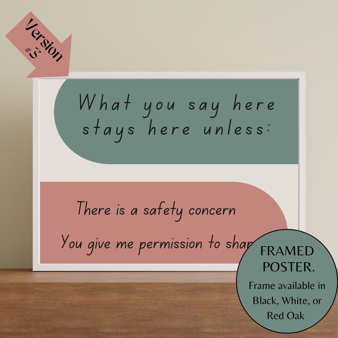 Therapy Office Confidentiality Sign, Boho Modern Green Terracotta ...