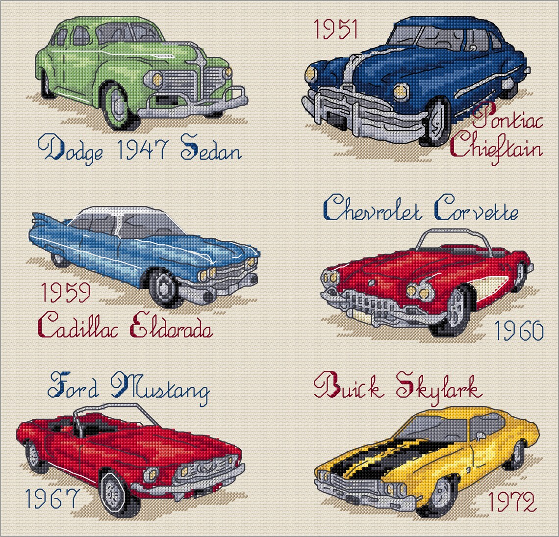 1967 Ford Mustang - Cross Stitch Pattern - Etsy