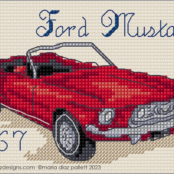 Ford Mustang Cross Stitch Pattern - Etsy