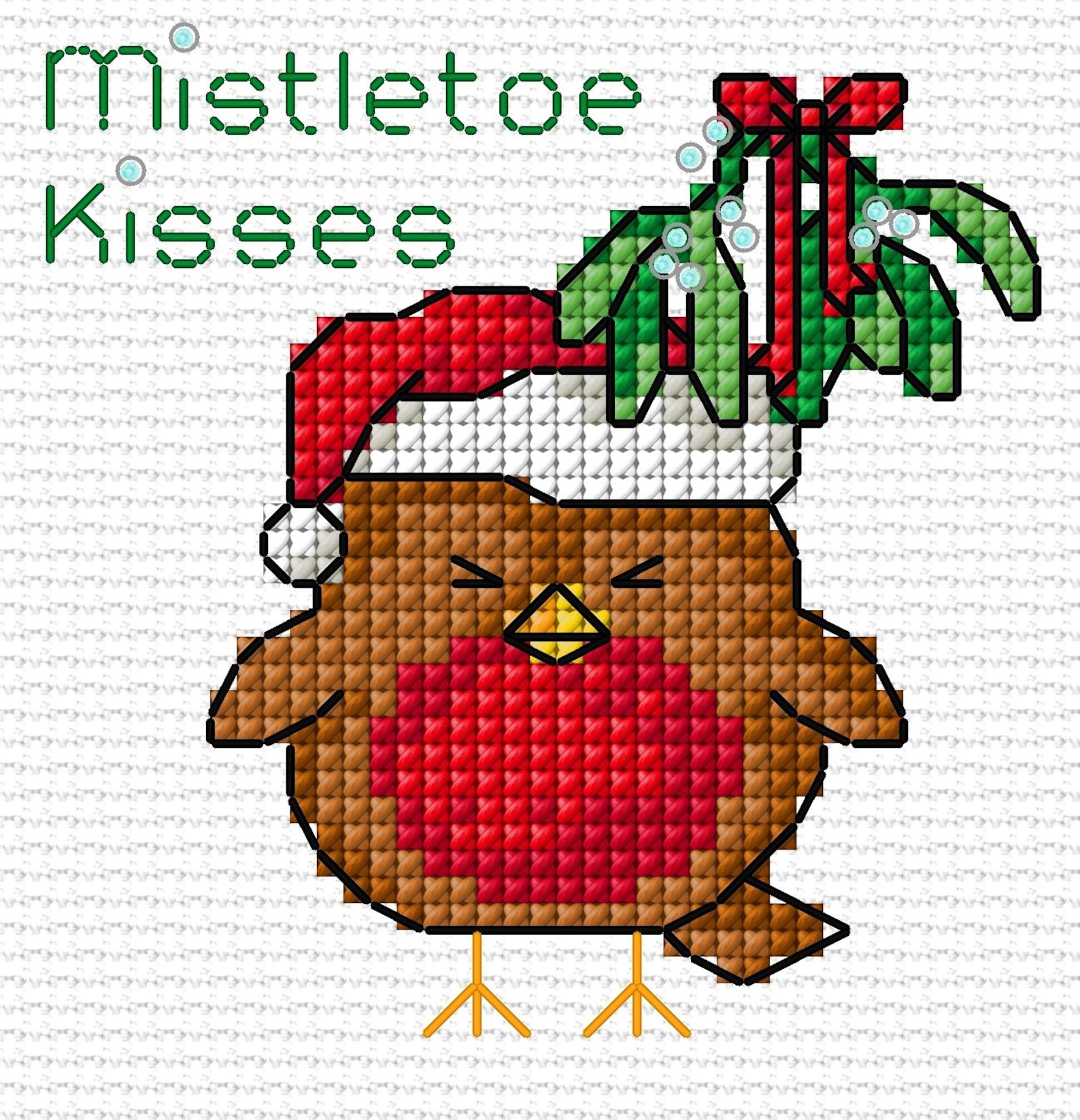KSC012 Mistletoe Kisses - Cross Stitch Pattern - Etsy
