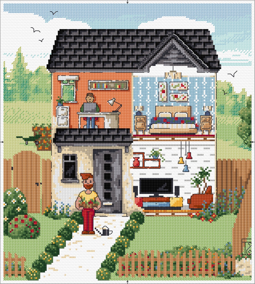 No.1 Fairview - Our Neighbourhood Cross Stitch Pattern - Etsy