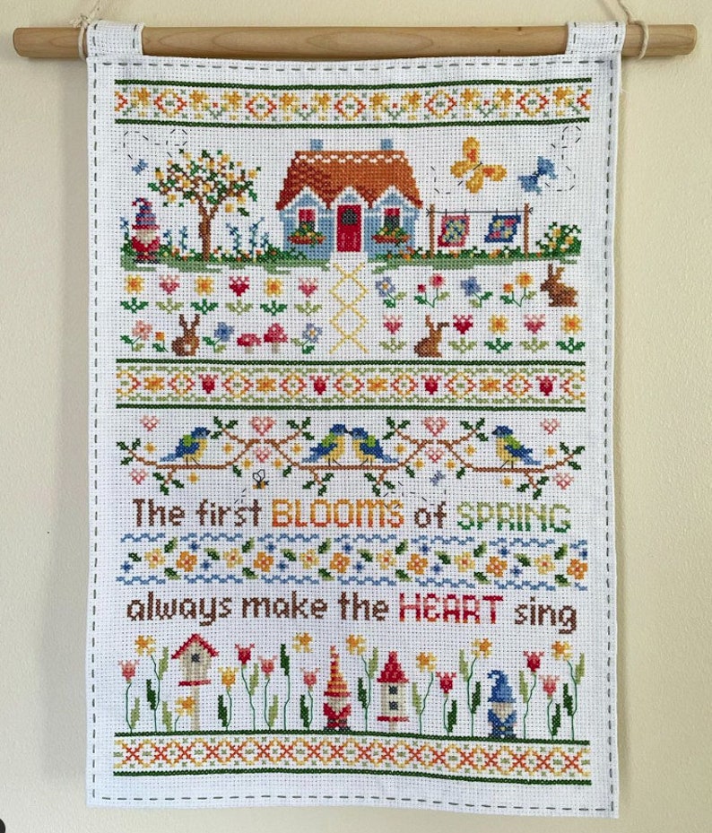 Blooms of SPRING Cross Stitch Sampler Pattern - Etsy