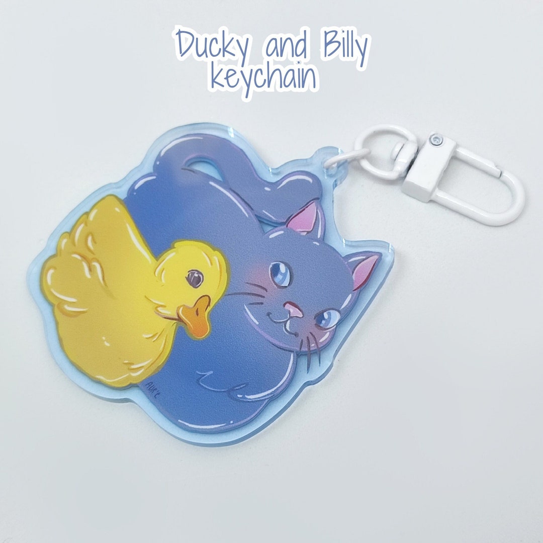 Ducky the Duck and Billy the Cat Acrylic Keychain - Etsy