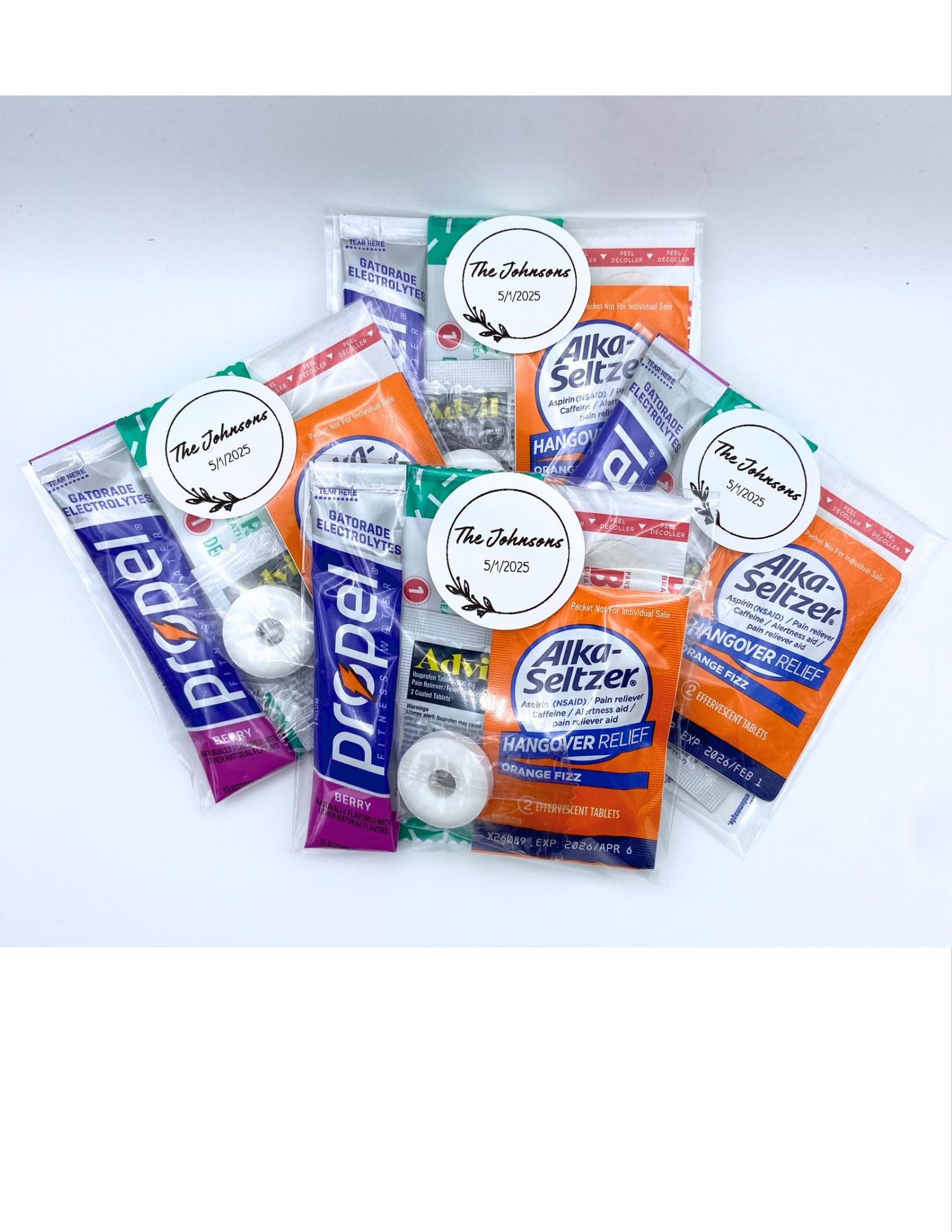 Mini Hangover Kits Wedding Welcome Bag Favor, Destination Wedding ...