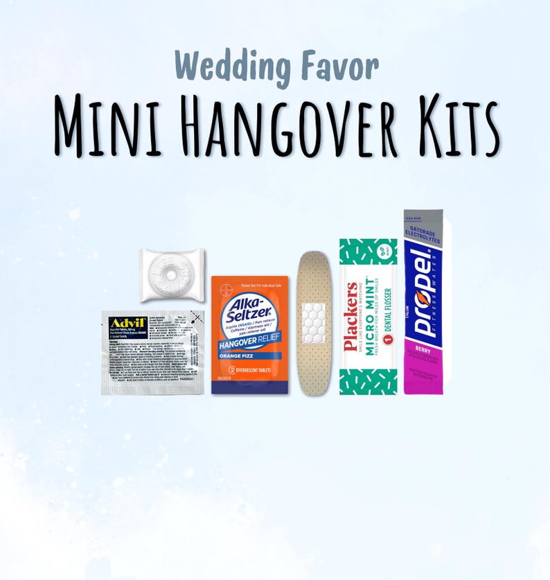 Mini Hangover Kits Wedding Welcome Bag Favor, Destination Wedding ...
