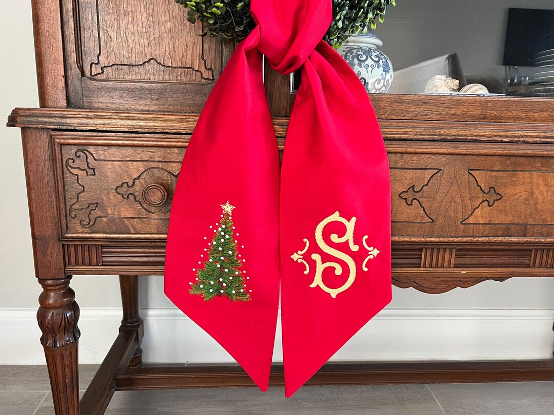 Wreath Sash, Monogrammed, Christmas Tree - Etsy México