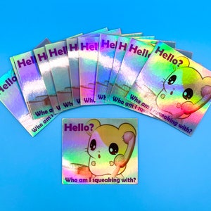 Kawaii Cute Hamster Sticker Vinyl Hamtaro Animal Sticker Holo ...