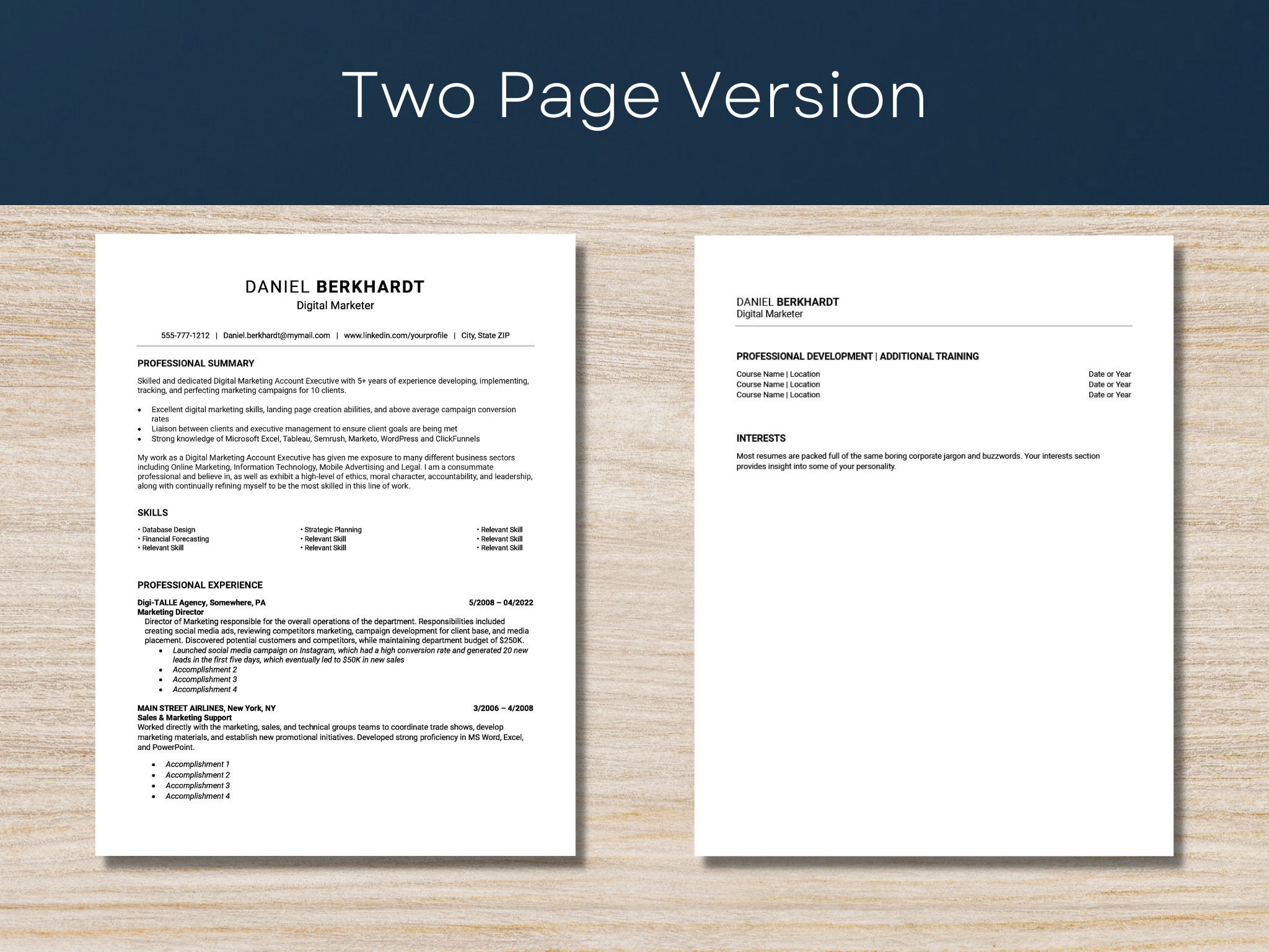 2023 Resume Template ATS Friendly for Google Docs and MS Word ...