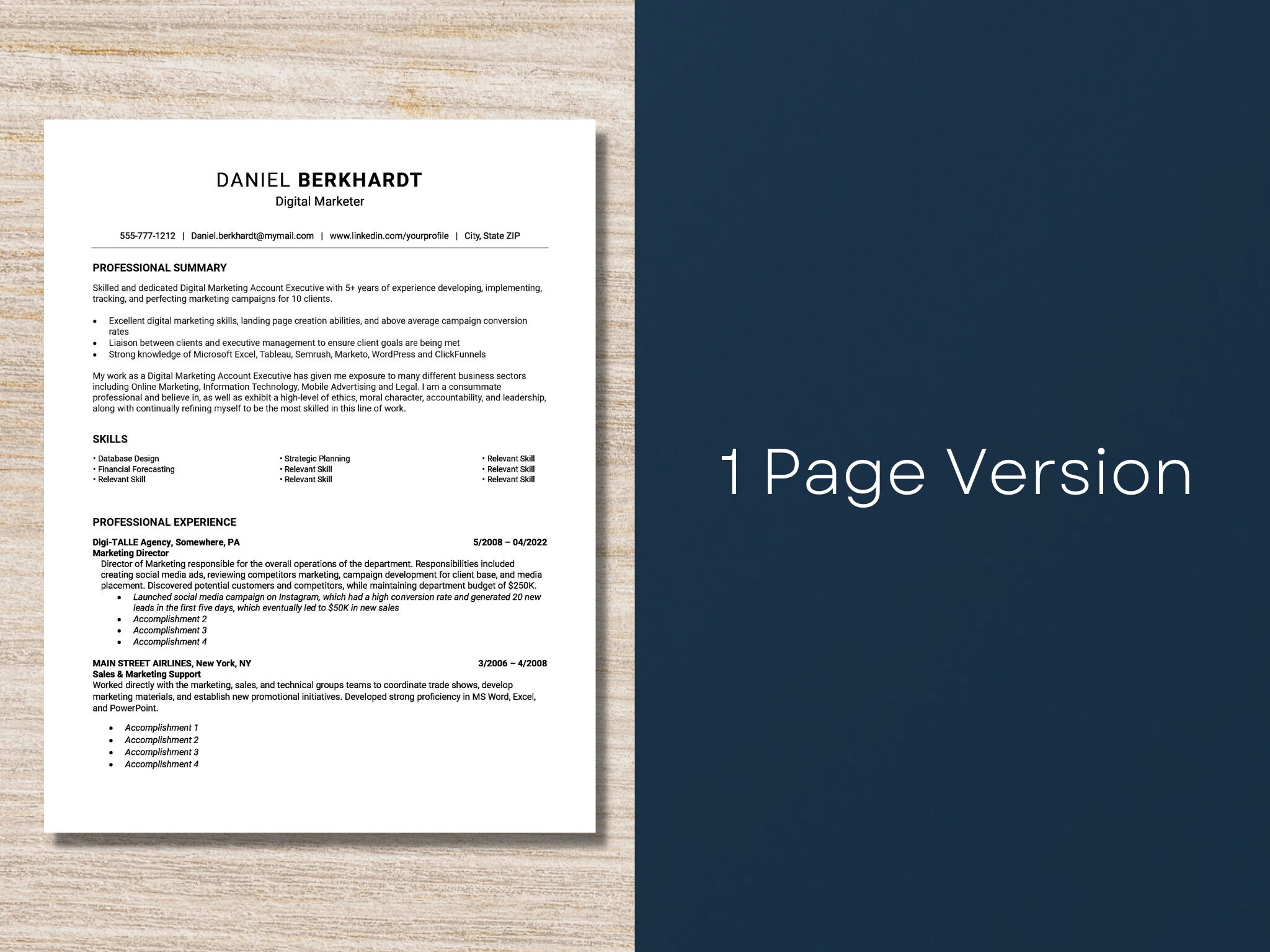 2023 Resume Template ATS Friendly for Google Docs and MS Word ...