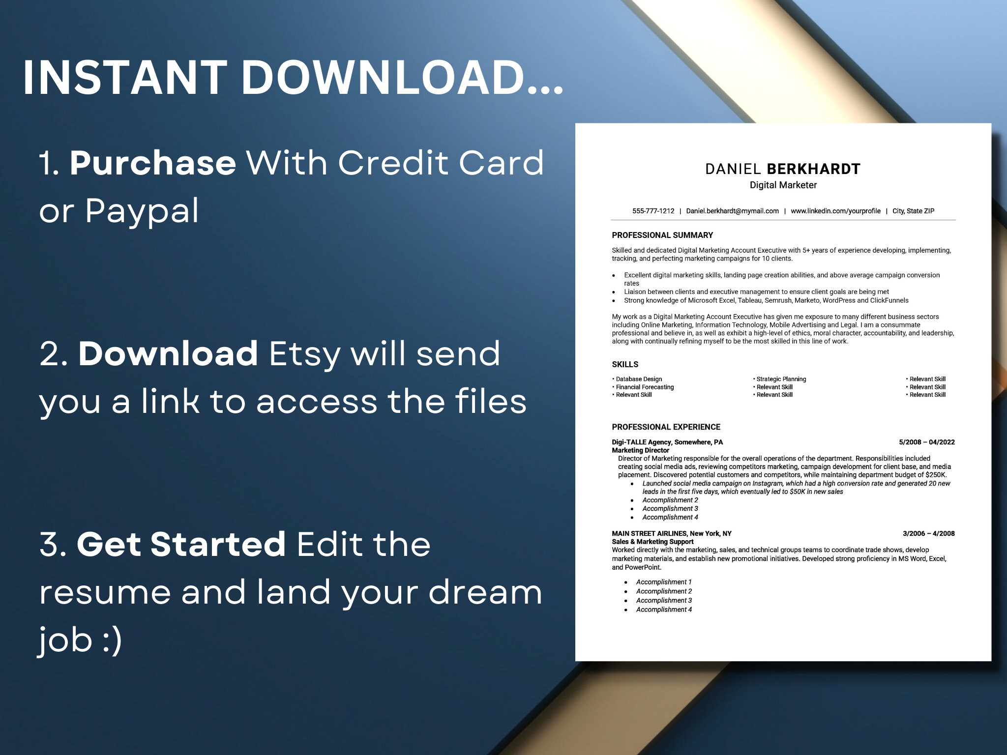 2023 Resume Template ATS Friendly for Google Docs and MS Word ...