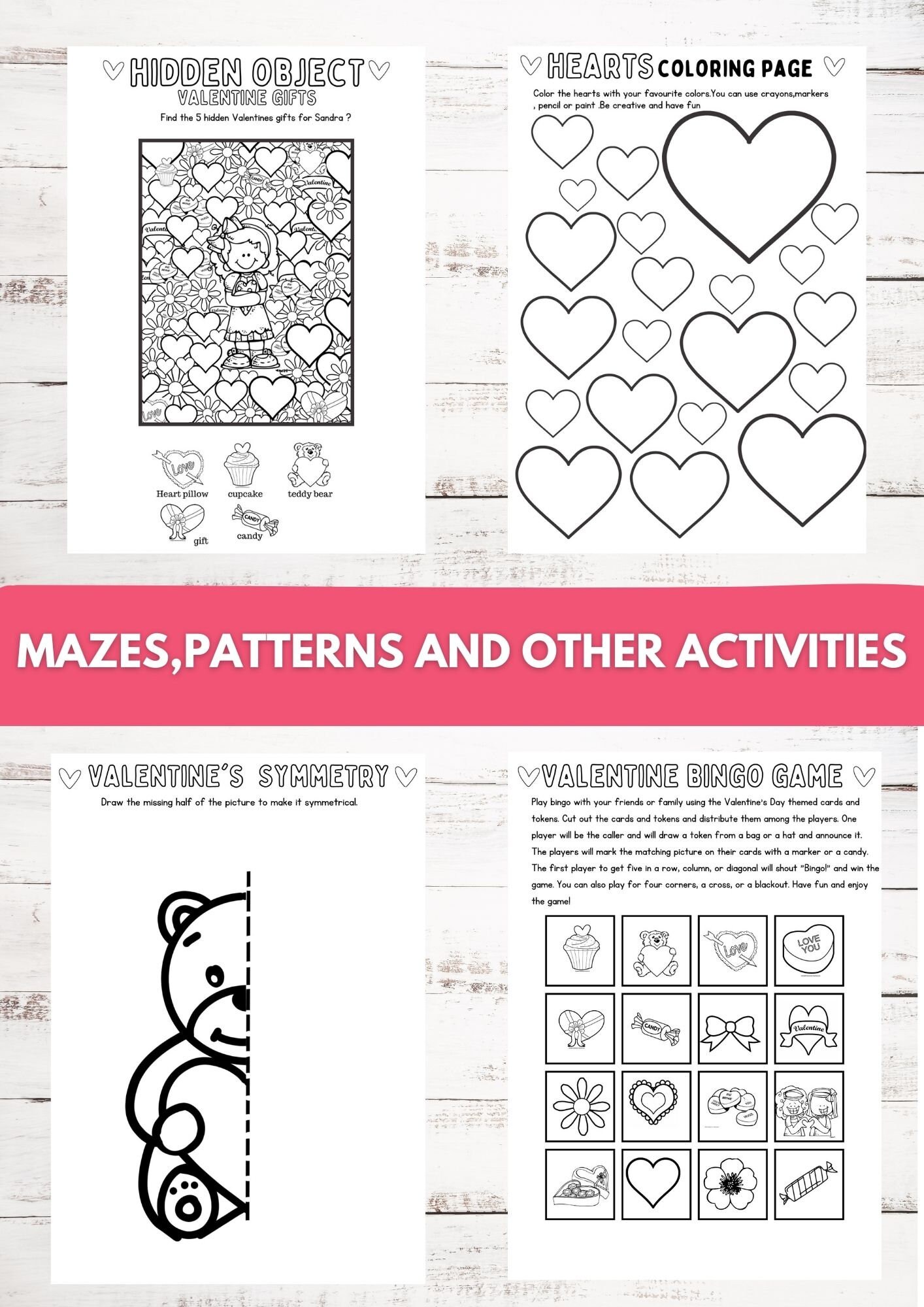 Printable Valentine's Day Kid's Activities, Valentine's Day Bundle ...