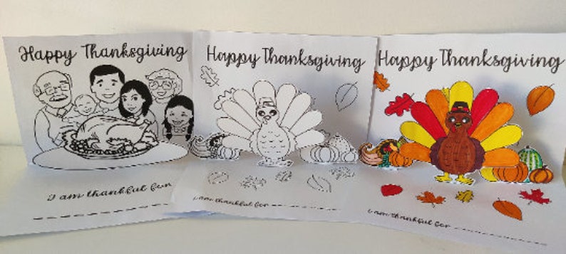 Thanksgiving Pop up Card Printable Digital Download | Holiday Card ...