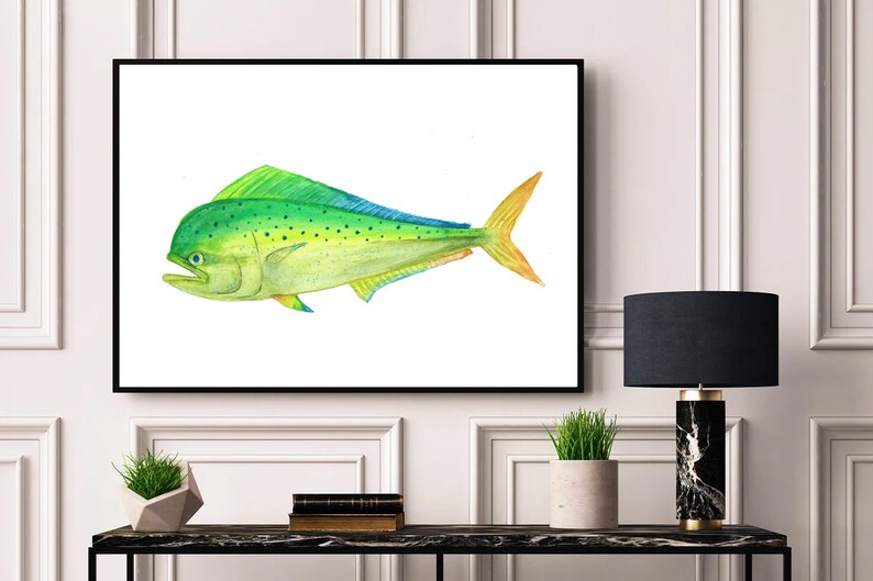 Mahi Mahi Watercolor | Digital Art | Printable Digital Art - Etsy