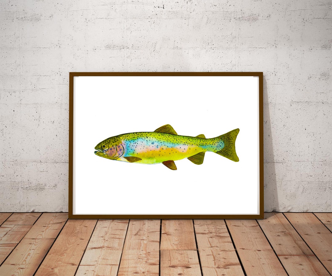 Rainbow Trout Watercolor | Digital Art | Printable Digital Art| Beach ...