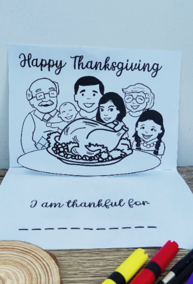 Thanksgiving Pop up Card Printable Digital Download | Holiday Card ...