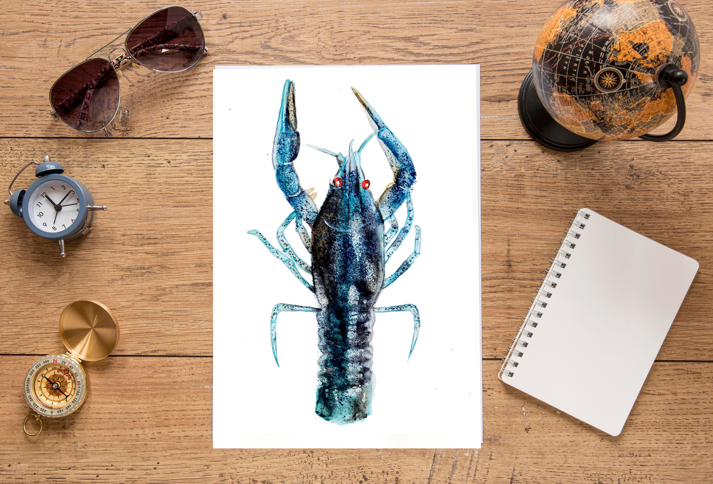 Crawfish Watercolor | Digital Art | Printable | Ocean | Aquatic Art ...