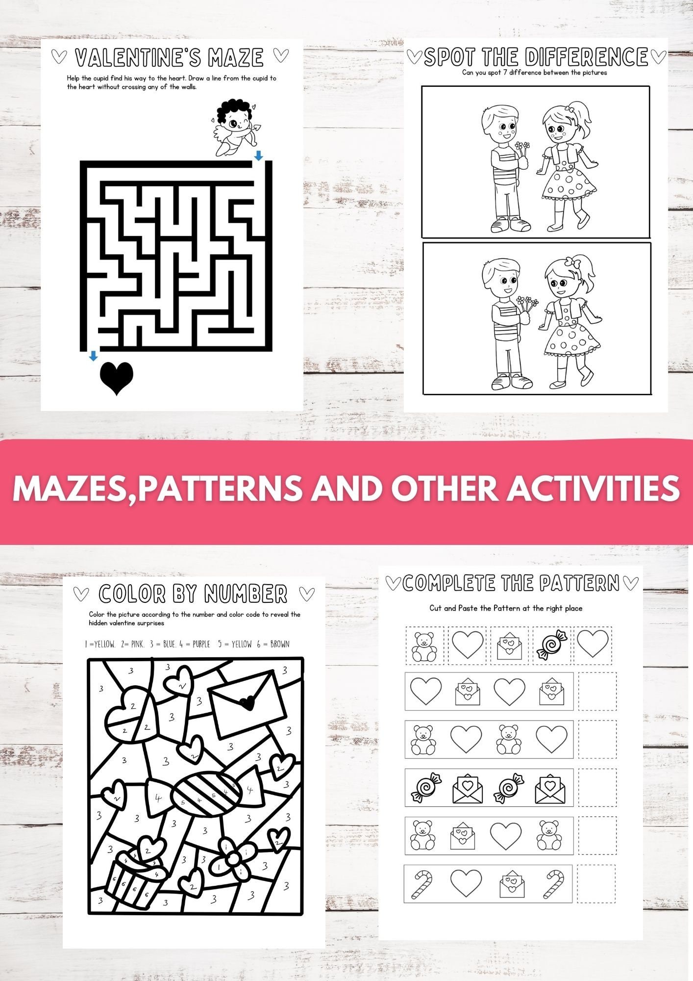 Printable Valentine's Day Kid's Activities, Valentine's Day Bundle ...