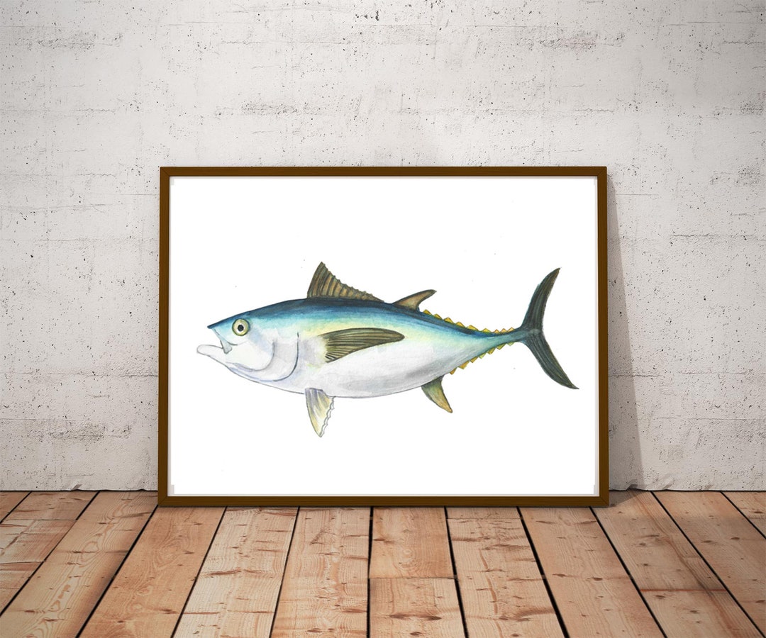 Bluefin Tuna | Watercolor Printable Digital Art | Marine Life ...