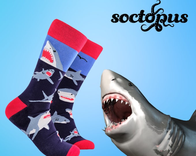 Jaws Shark Socks Jaws Gifts Shark Gifts Socks Gifts Novelty Socks ...
