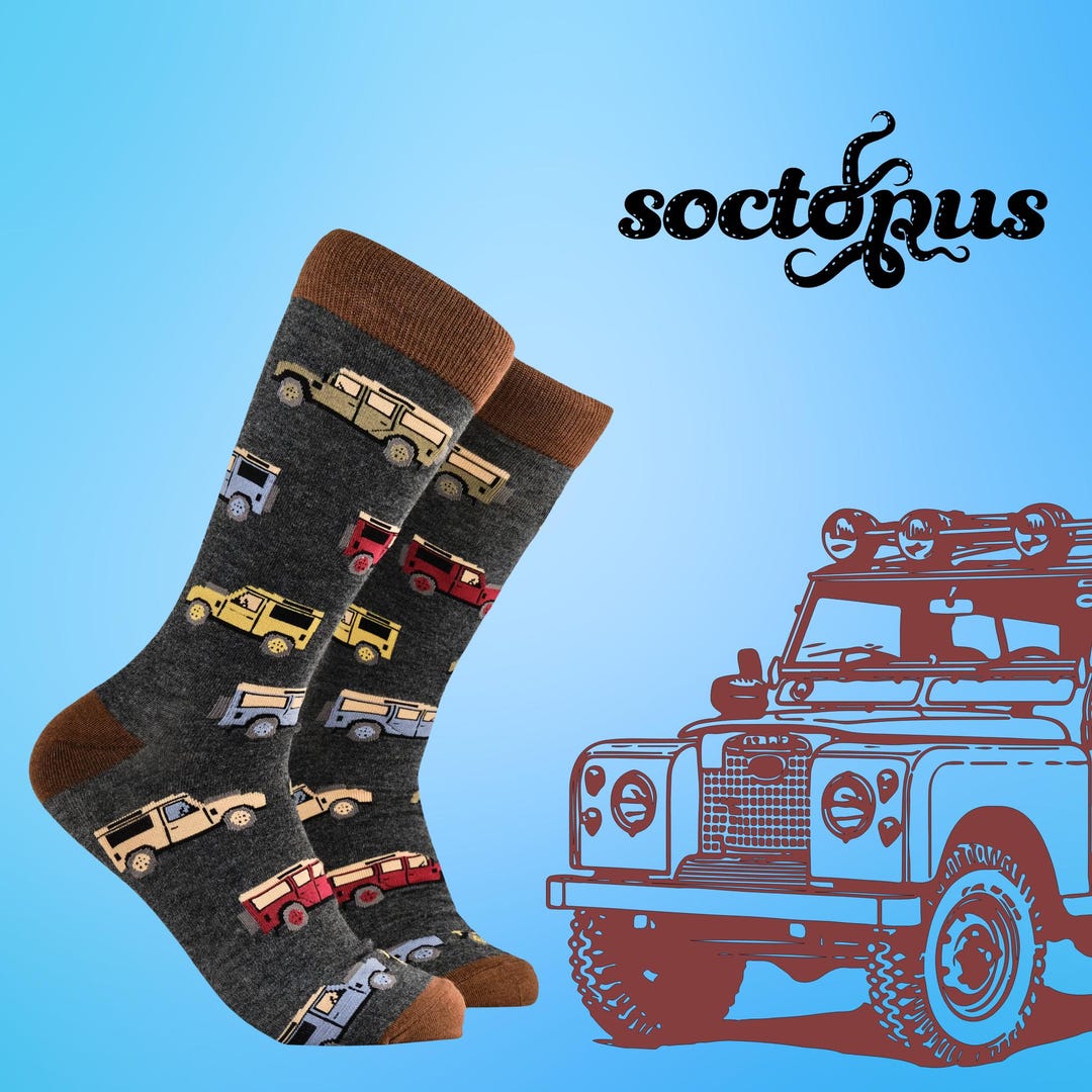 Vintage Land Rover Socks off Roader Bamboo Novelty Socks Socks for Men ...