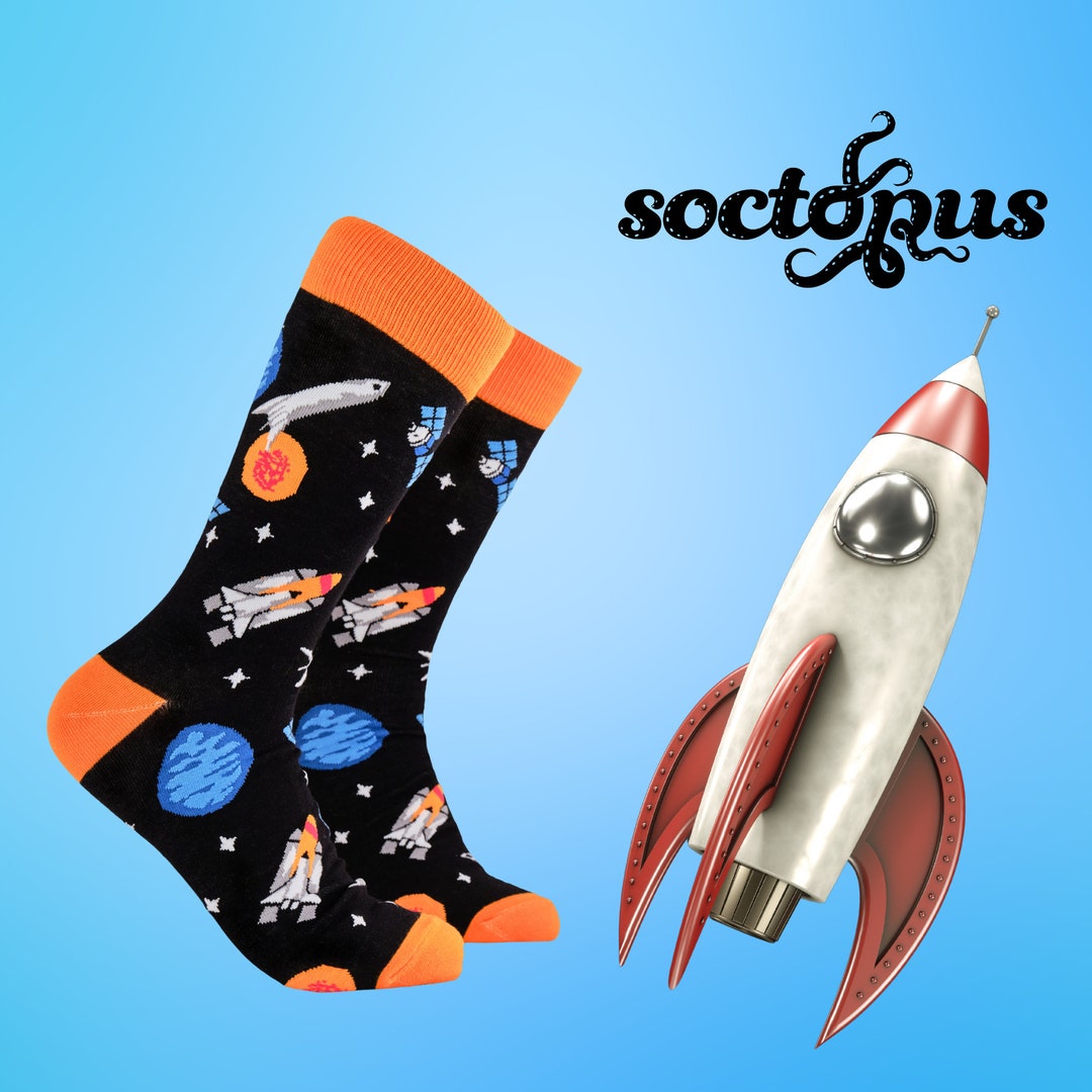 Rocket Socks Space Socks Space Lover Gifts Socks Gifts Novelty Socks ...