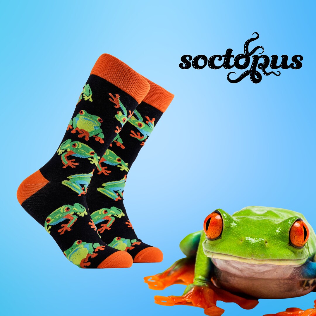 Green Frog Socks Frog Lover Socks Frog Gifts Socks Gifts Novelty Socks ...