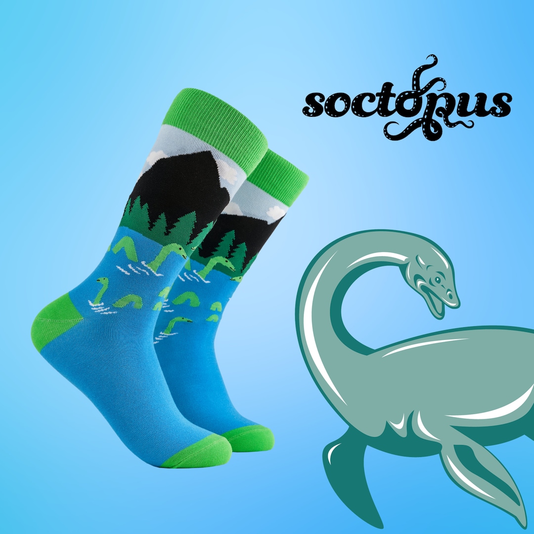 Loch Ness Monster Socks Nessie Socks Scottish Socks Socks Gifts Novelty ...