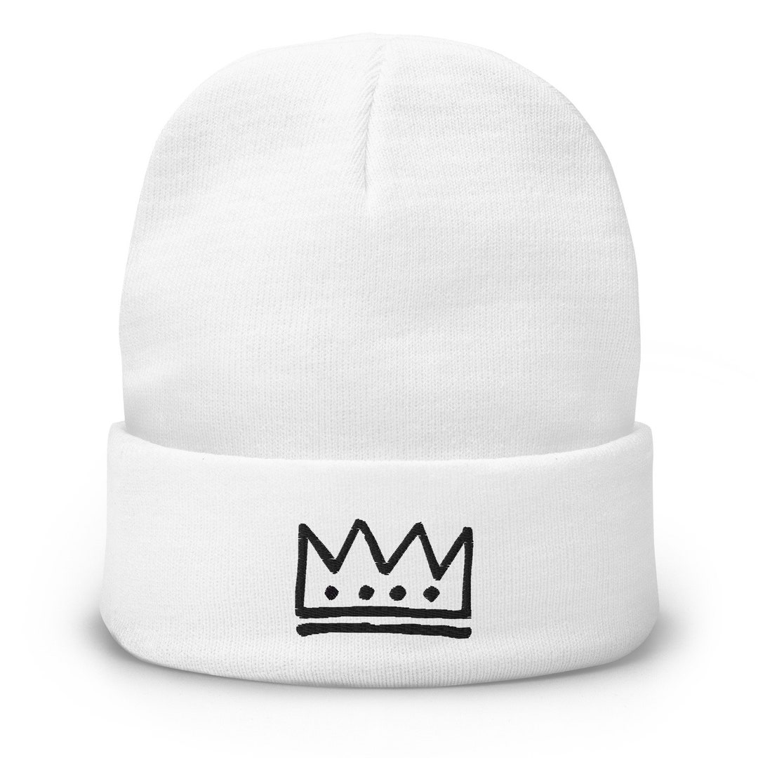 Charlesthefirst White Embroidered Beanie - Etsy