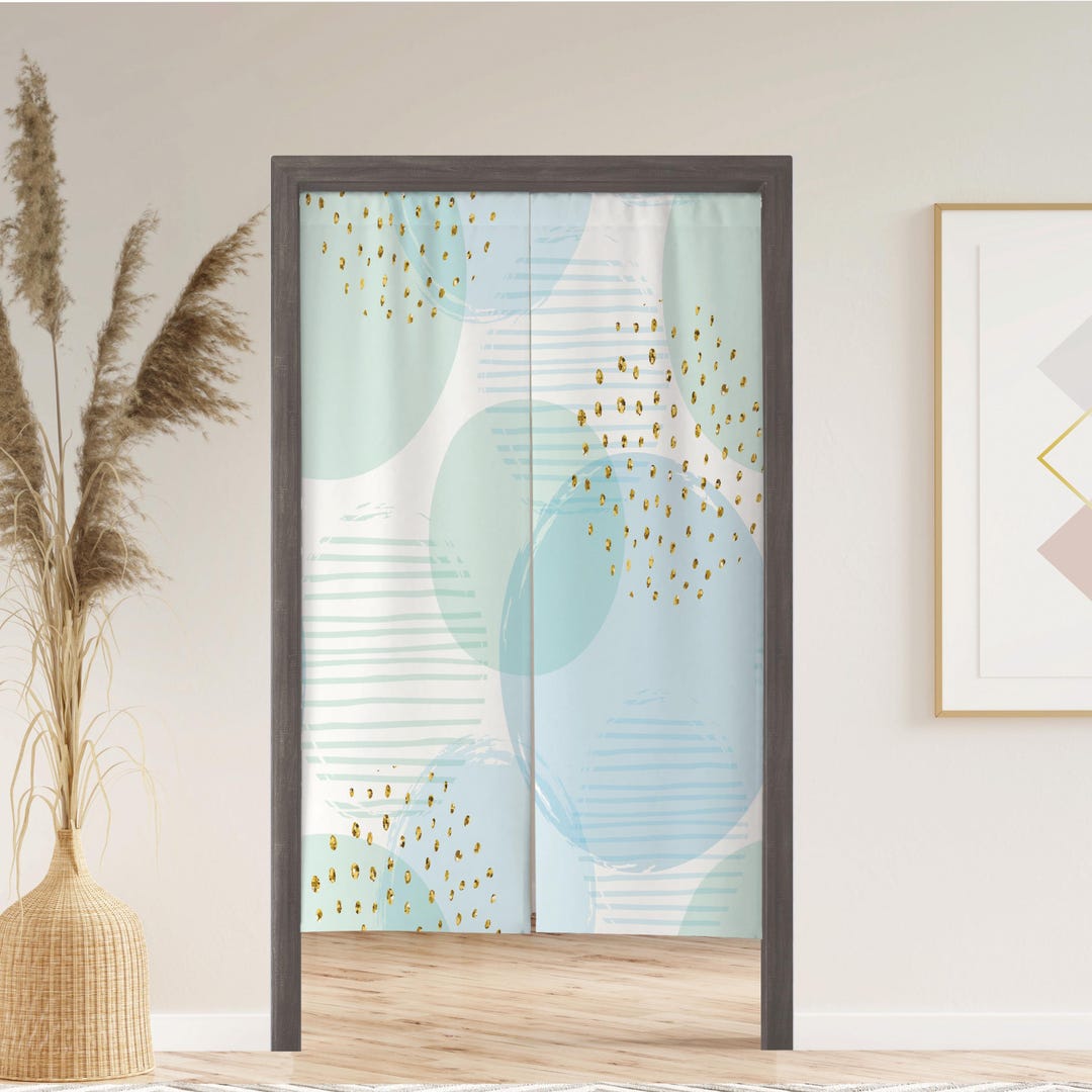 Aqua Dots Noren Divider - Modern Abstract Door Panel - Etsy