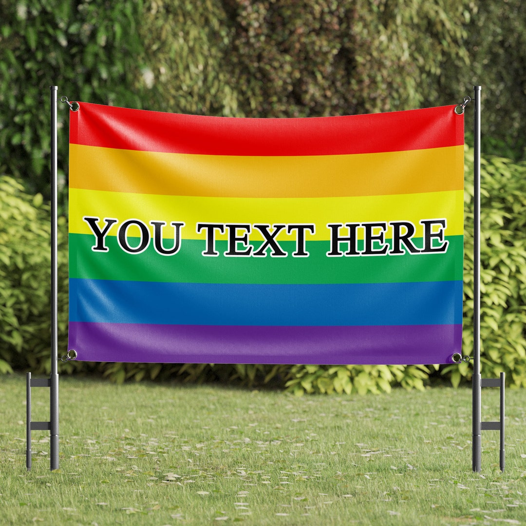 LGBTQIA Flag With Multiple Size, Custom Text LGBT Flag, Pridemonth Flag ...