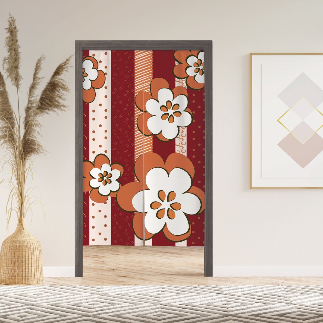 Cherry Blossoms Door Curtain With Velcro/grommet/sleeve, Japanese ...