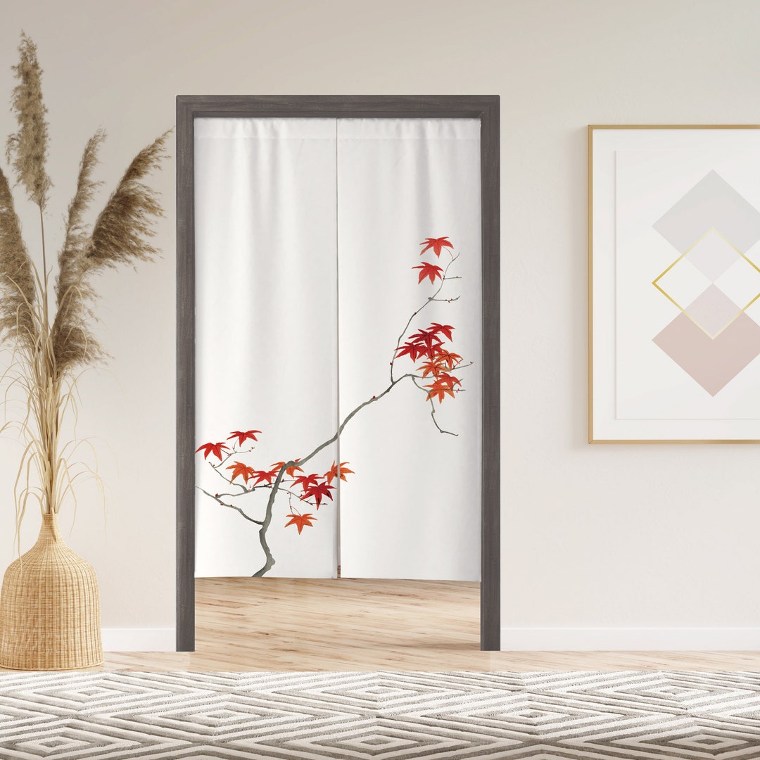 Strong Plum Noren Door Curtain With Velcro/grommet/sleeve, Japanese ...