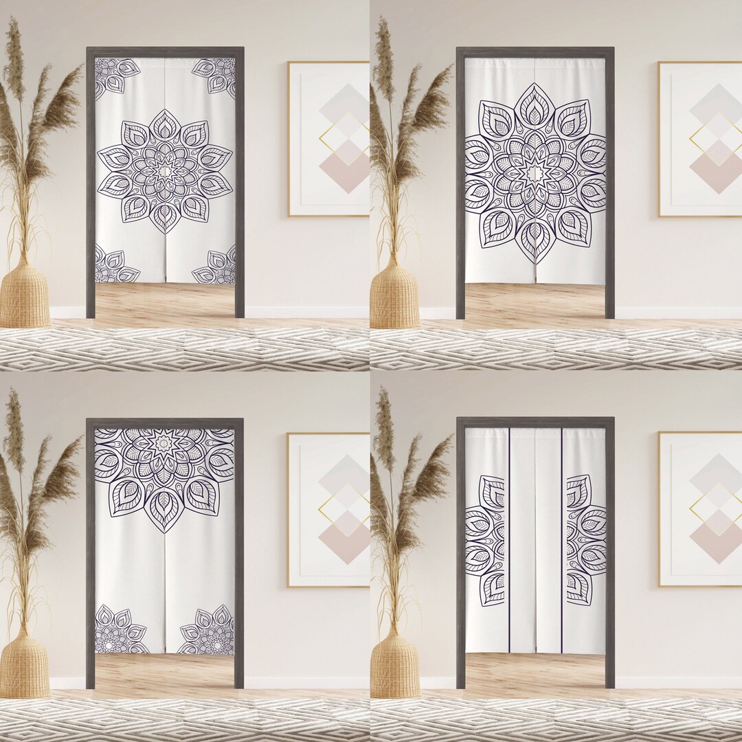 Mandala Noren Door Curtain With Velcro/grommet/sleeve, Japanese Window ...