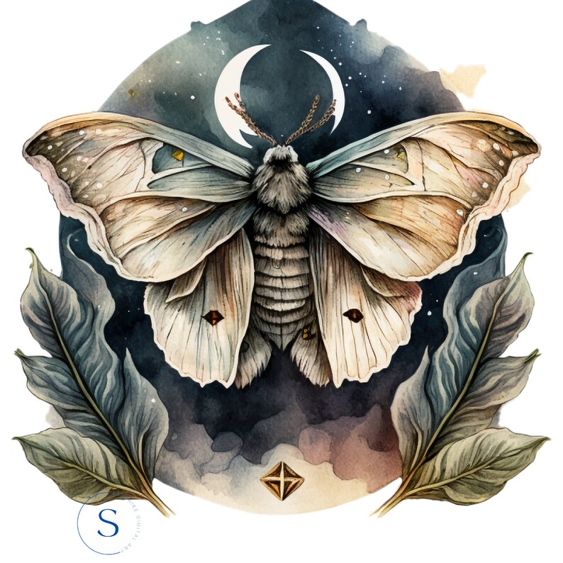 Mystical Moths Clipart Commercial Use Celestial Moths Bundle Mystical ...