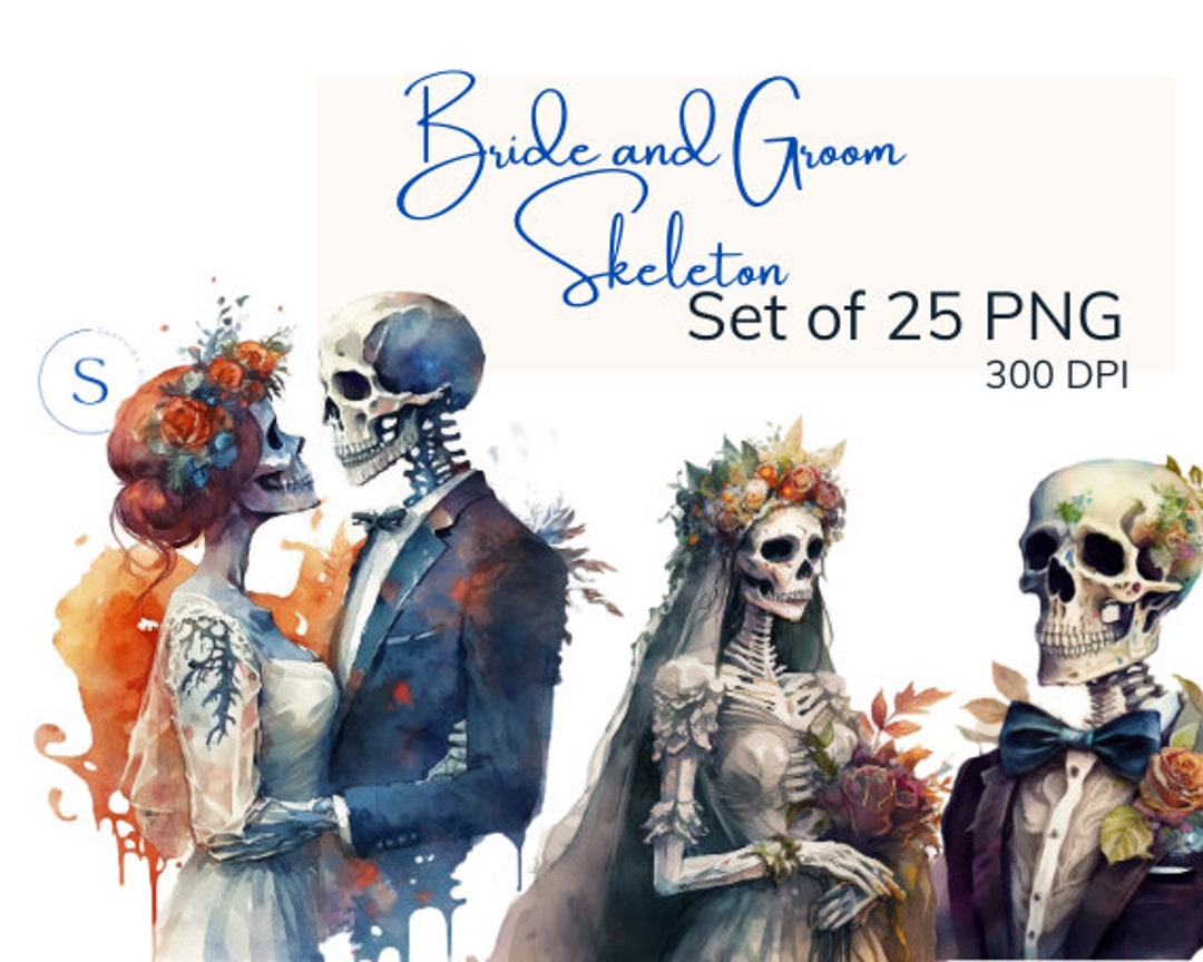 Skeleton Bride and Groom PNG Dead Lovers Svg Dead Skeleton Love Svg ...