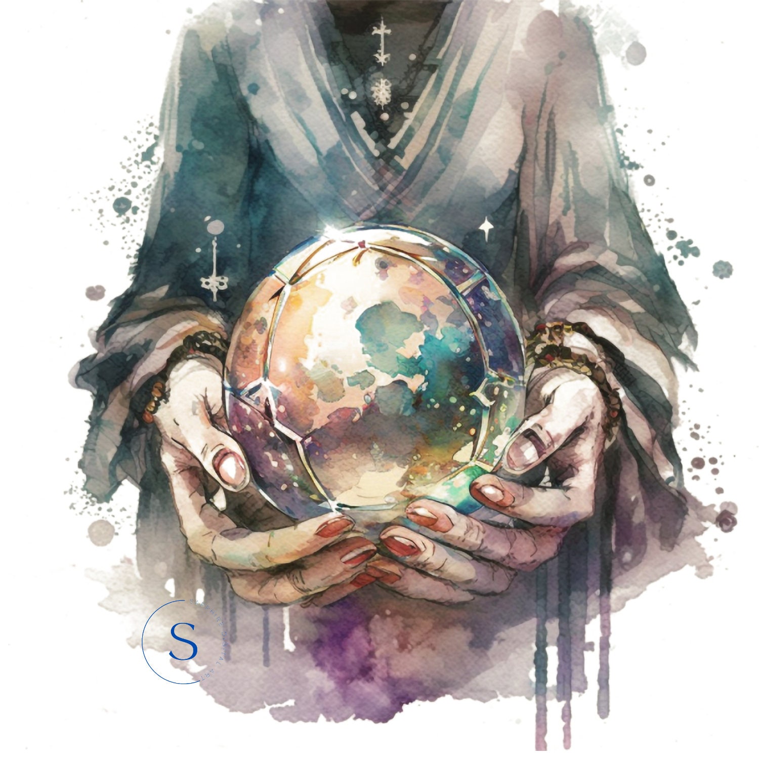 Mystical Witch Watercolor Clip Art Png | Magical Mystical Art ...