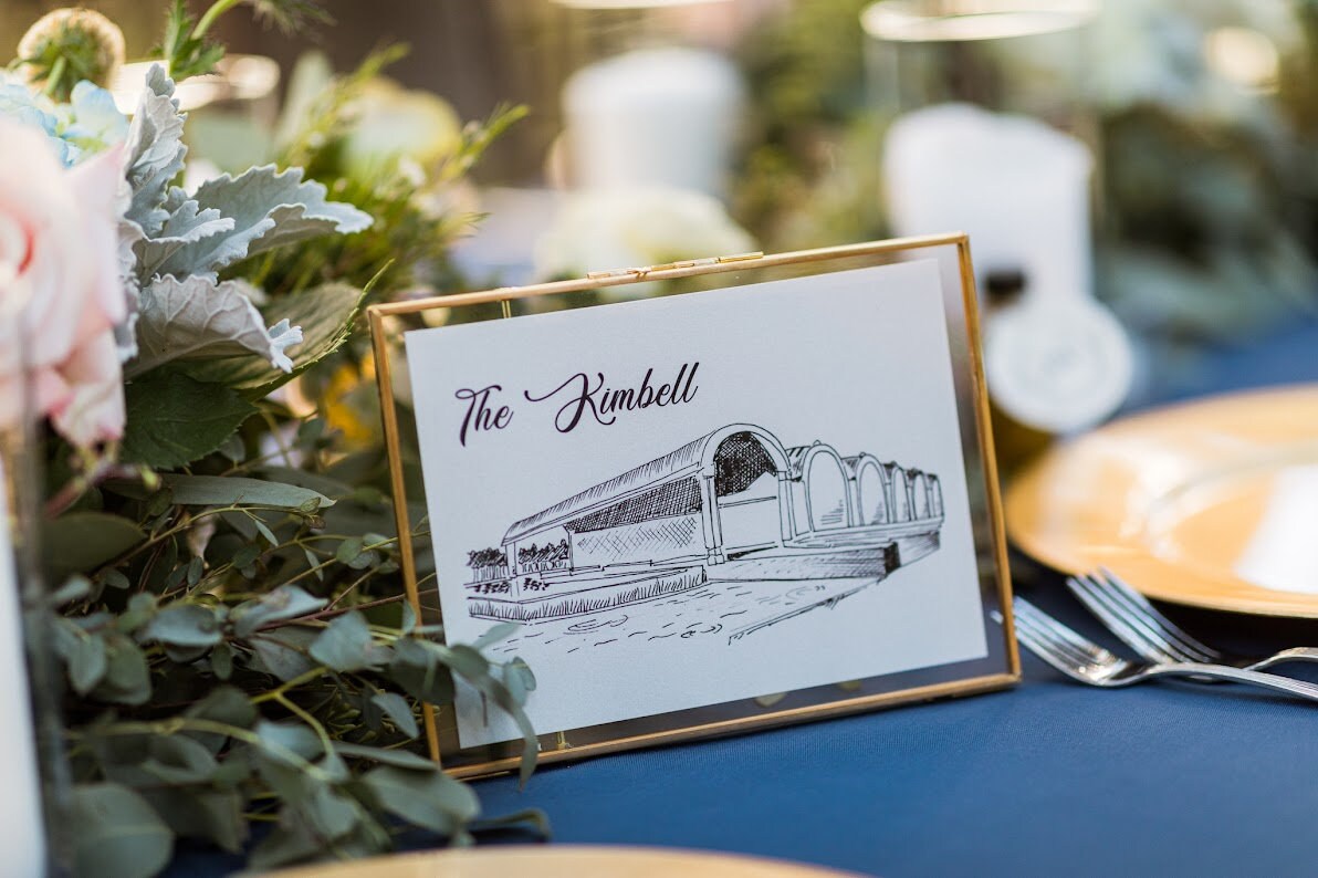 Custom Hand-drawn Wedding Table Assignment Cards, Art Museum Prints ...