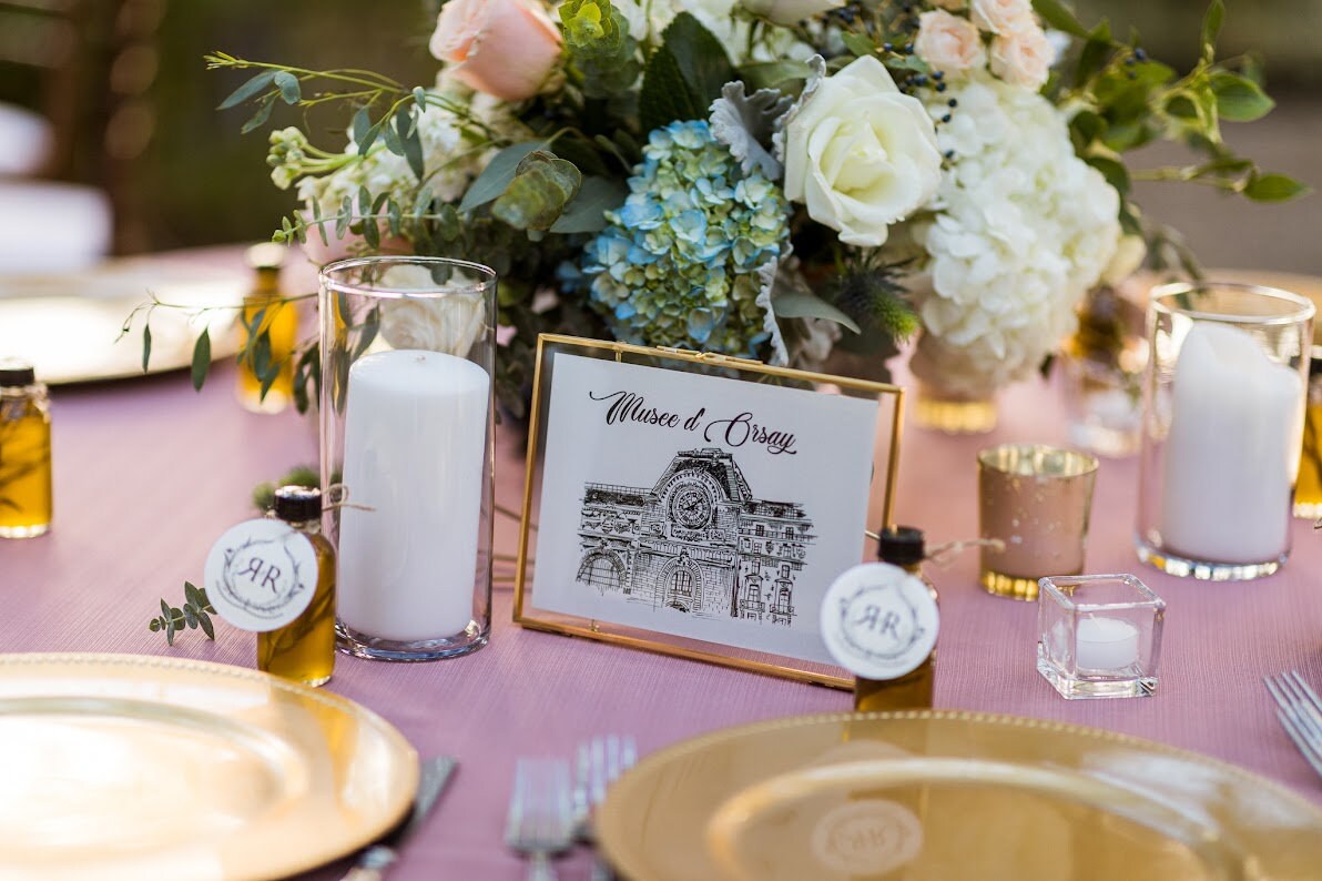 Custom Hand-drawn Wedding Table Assignment Cards, Art Museum Prints ...