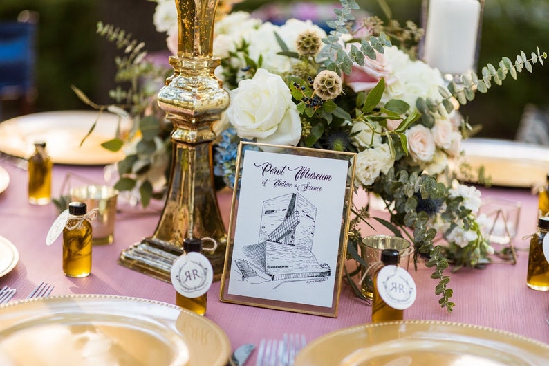 Custom Hand-drawn Wedding Table Assignment Cards, Art Museum Prints ...