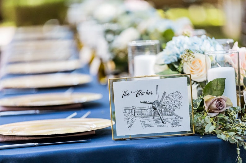 Custom Hand-drawn Wedding Table Assignment Cards, Art Museum Prints ...