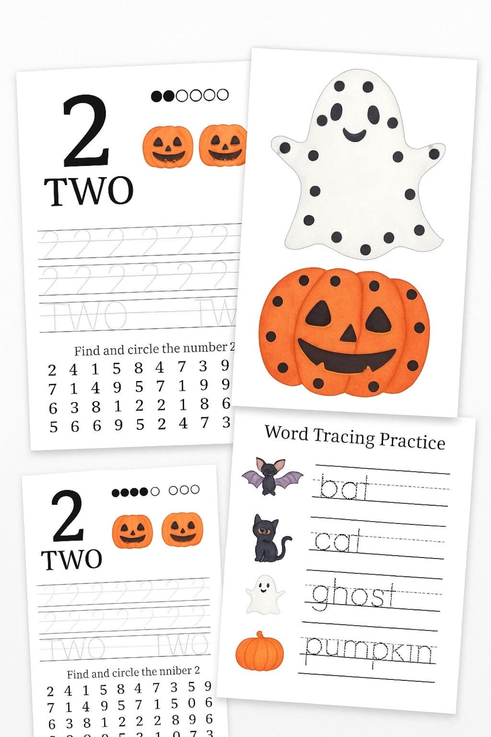Halloween Preschool Activity Pack: Tracing, Counting (digital Download ...