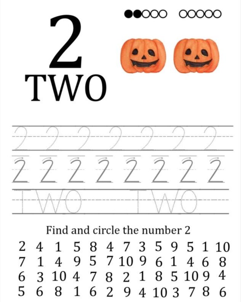 Halloween Preschool Activity Pack: Tracing, Counting (digital Download ...