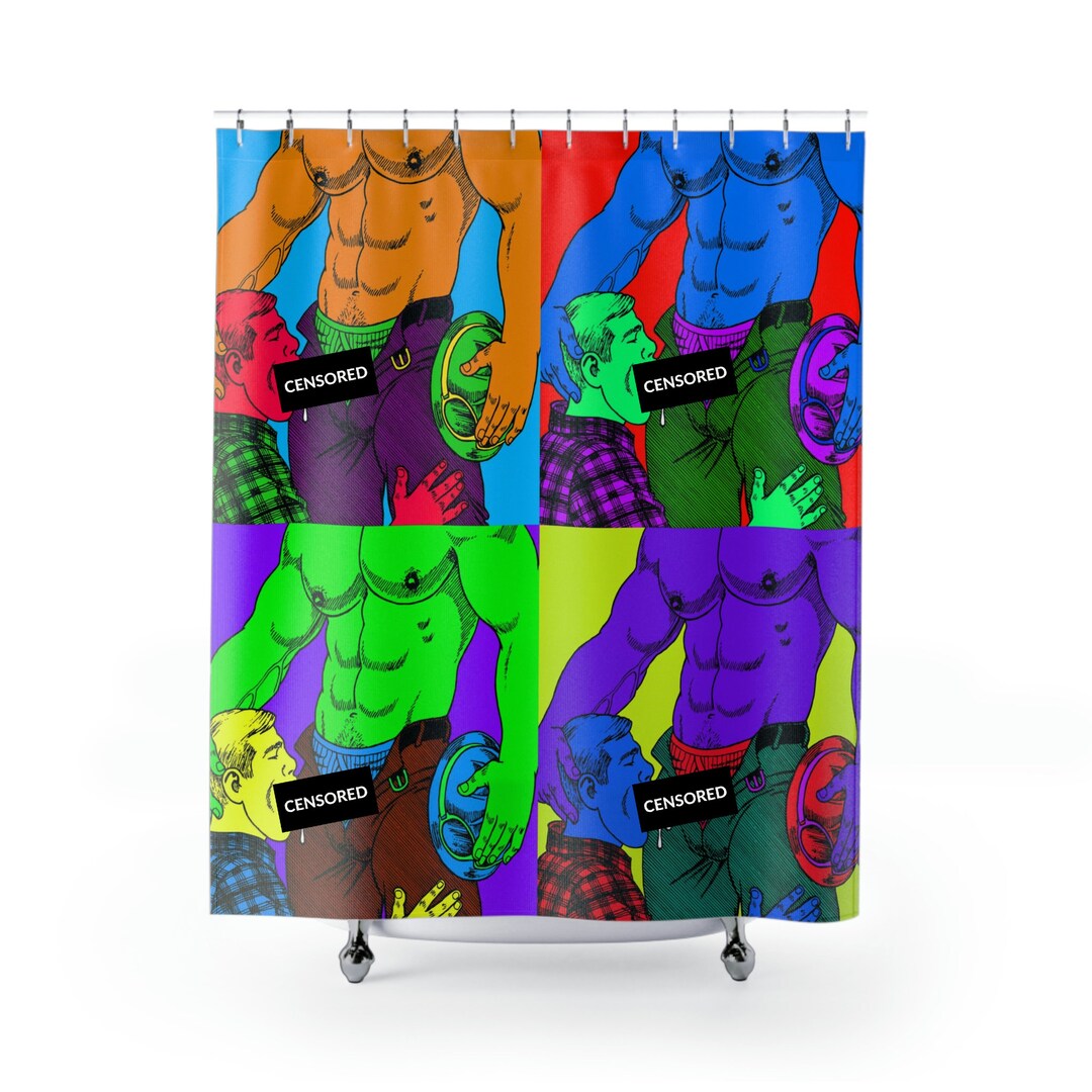 Gay Vintage Daddy Boy Popart Shower Curtains - Etsy