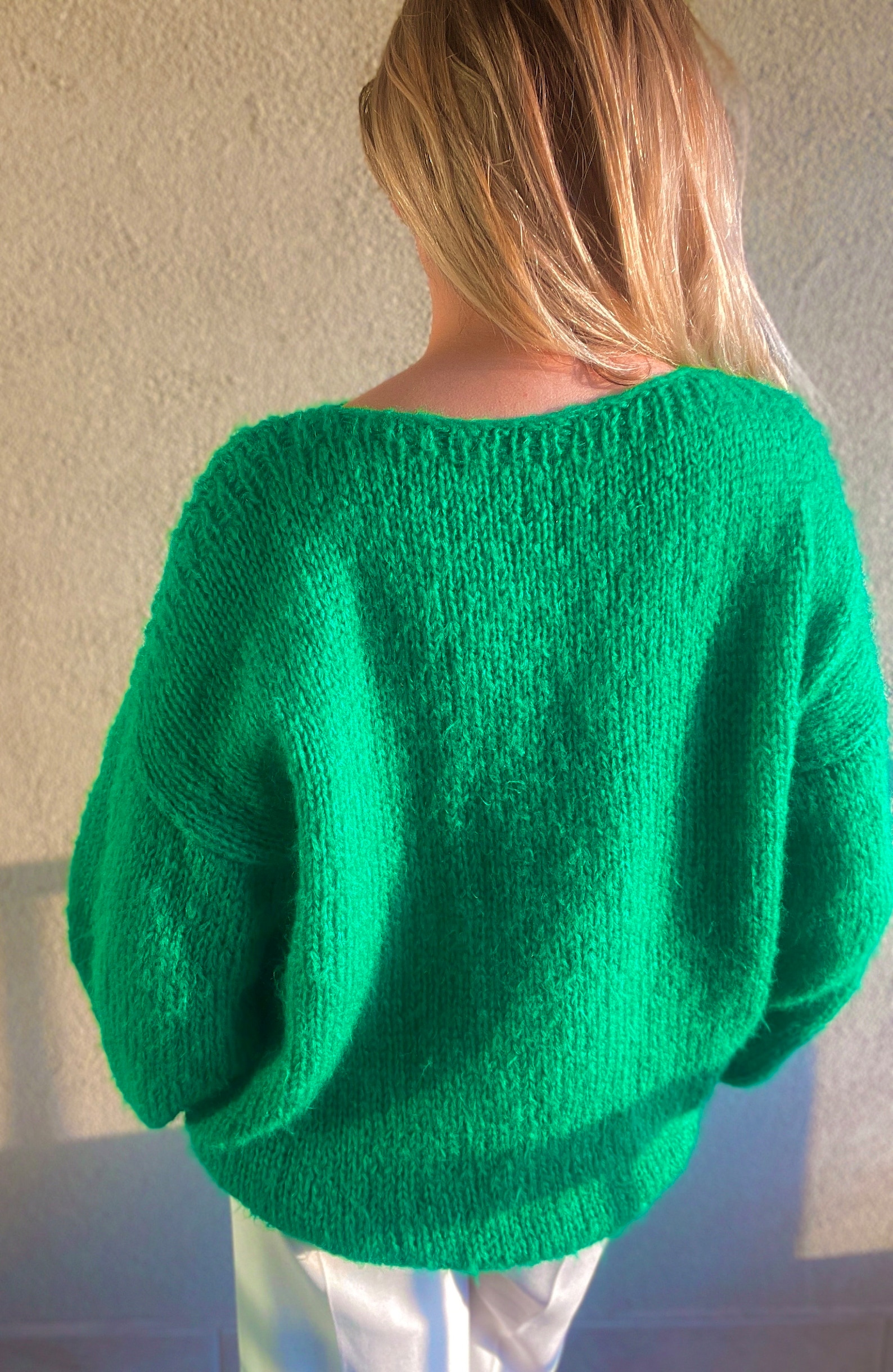 Emerald Green Sweater, Handmade Sweater Mohair, Green Sweater, Womens ...