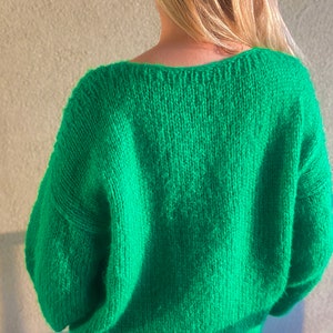 Emerald Green Sweater, Handmade Sweater Mohair, Green Sweater, Womens ...