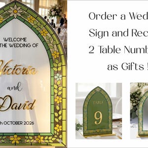 Stained Glass Wedding Table Numbers, Engagement Party Decorations - Etsy