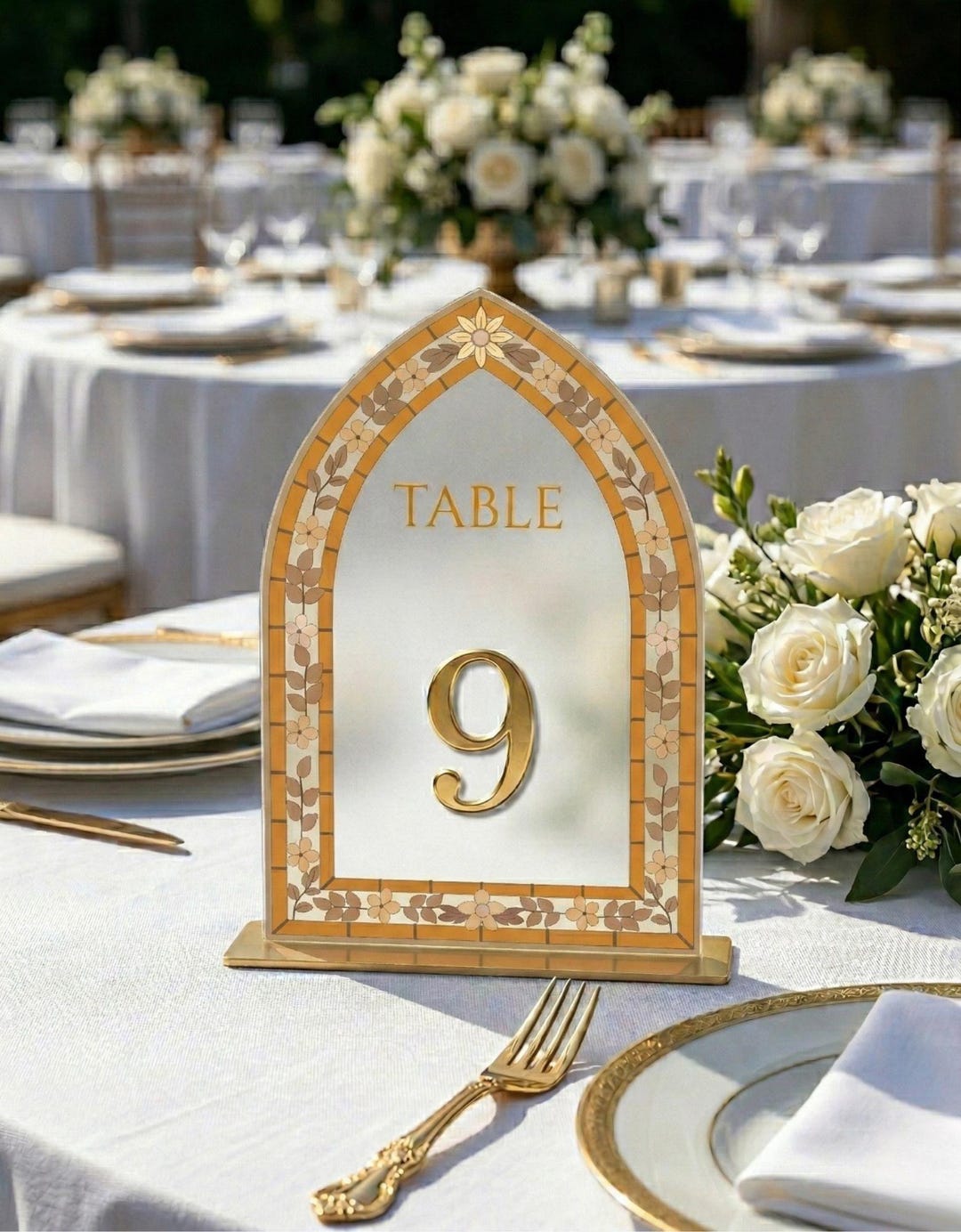 Acrylic Table Numbers, Stained Glass Wedding, Reception Decor, Table ...