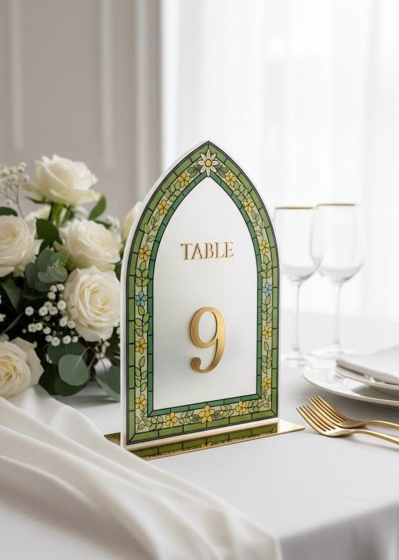Stained Glass Table Number Signs, Wedding Table Decor - Etsy