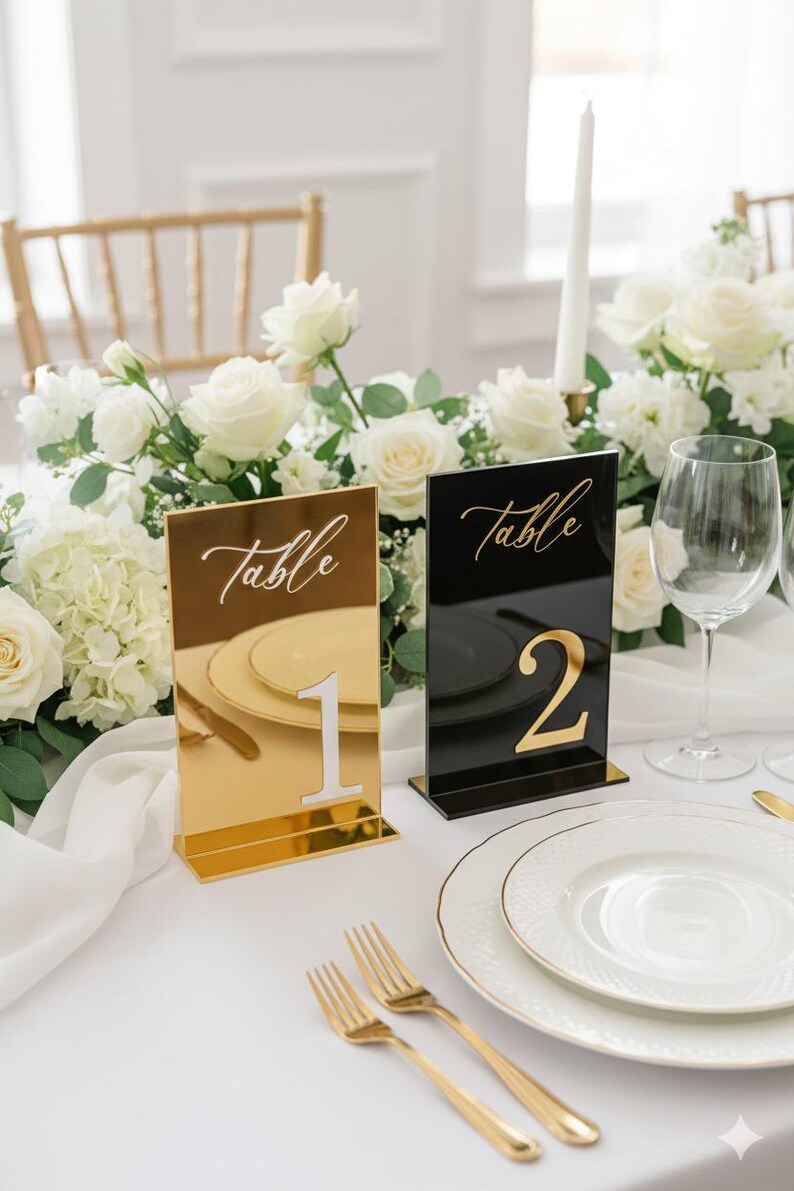 Acrylic Wedding Table Numbers, Frosted Modern Wedding Decor - Etsy