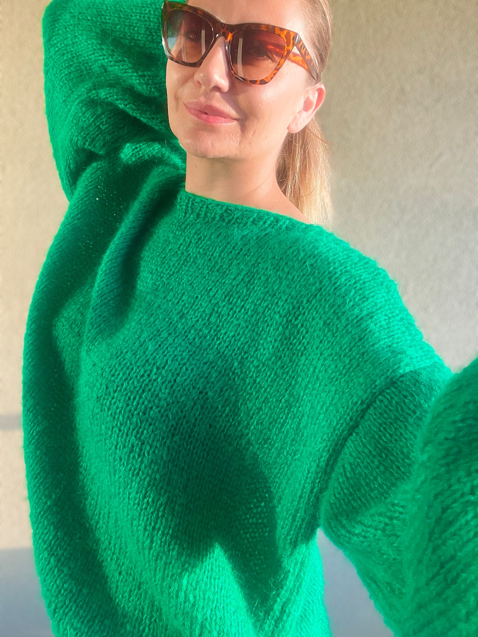 Emerald Green Sweater, Handmade Sweater Mohair, Green Sweater, Womens ...
